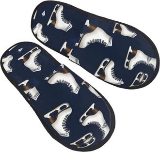 Generic Unisex Hiver Pantoufles Impression de patins &agrave; roulettes r&eacute;tro Accueil Slippers Confortable Chaussons Femme pour Ext&eacute;rieur Maison Adulte M