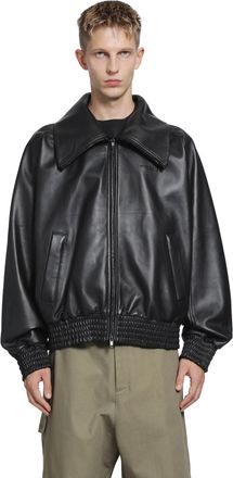 Balenciaga Leather Zip-Up Jacket