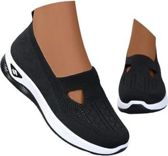Minetom Chaussures De Sport Femme Sneakers Travail Facile À Enfiler Le Fitness Souple Orthopédiques De Course Mains Libres À Enfiler Baskets A Noir 38 EU