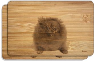 Wallario 2er Set Frühstücksbrettchen aus Holz, Holzunterlage, Holzbrettchen Lustiger niedlicher Spitz, Größe 22 x 14 cm