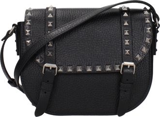 Valentino Garavani Femmes Sac bandouli&egrave;re en cuir Rockstud noir