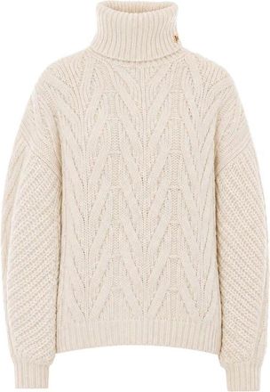 Elisabetta Franchi Rollkragenpullover - Wei&szlig;