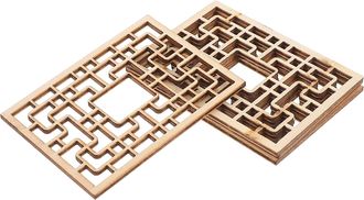 Angoily 4 St&uuml;ck Chinesische Kleiner Holzfenster Modelle Unbemalt Puppenhaus Zubeh&ouml;r Selbstgemacht Fensterrahmen f&uuml;r Miniaturh&auml;user Dekorative Rollenspiel Fens