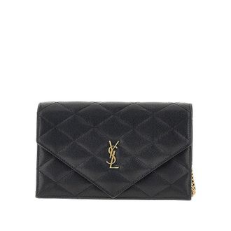 Saint Laurent Quilted leather Paris clutch with chain Woman One Size