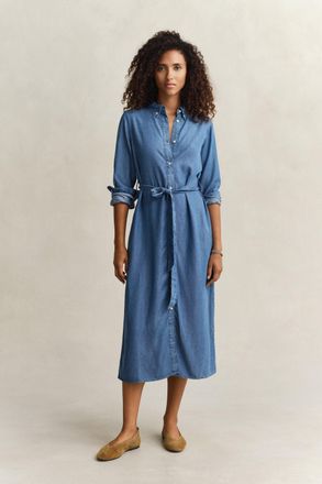 GANT Damen Chambray Hemdblusenkleid (38) LIGHT INDIGO