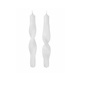 Broste Copenhagen Kerze, Stabkerze - Twist - gedreht - Paraffin - weiß - 2,4 x 23 cm