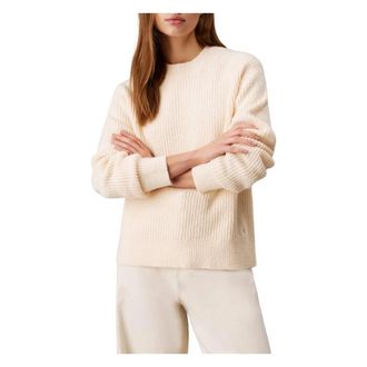 Calvin Klein Boucle-Rippstrickpullover Moderner Stil - - Knitwear - Damen - Beige - 2XS