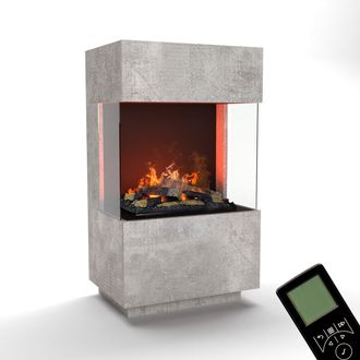 Glow Fire Wasserdampf Kamin OGF 1 Mini (Standkamin) - Elektrokamin mit realistischen LED 3D-Flammen, Knistereffekt & Fernbedienung, 55x96x40 cm - Opti-Myst 400 