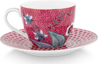 Pip Studio 51004144 Flower Festival Espressot. m. Unt. dark pink 120ml (1 Stück)