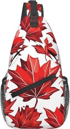 Generic Sacoche Homme Bandouliere Feuilles d&eacute;rable rouges dautomne R&eacute;glable Sac &agrave; Bandouli&egrave;re Casual Sac &agrave; Dos Militaire pour &eacute;cole Femme Randonn&eacute;e