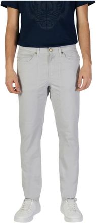 Jeckerson Homme, Pantalons, Gris, Taille: W40 Pantalon Gris en Coton-Lycra avec Poches