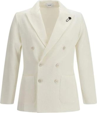 Lardini Homme, Vestes, Blanc, Taille: S Blazer en coton &agrave; simple boutonnage