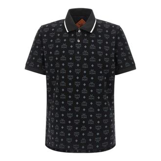 MCM Mcm, Homme, Tops, Noir, Taille: M Polo Monogramme Jacquard