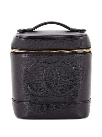 Chanel Timeless Kosmetiktasche aus Kaviarleder - Schwarz