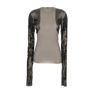 Rick Owens Dennis Cropped T-Shirt - - Tops - Damen - Grau - M