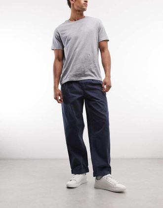 Element plissierte Chino-Hose in Marineblau-Neutral