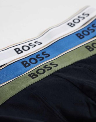 HUGO BOSS Power - Lot de 3 boxers &agrave; taille contrastante &agrave; logo - Noir