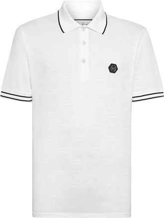 Philipp Plein Homme, Tops, Blanc, Taille: 2XL Polo SS All over PP