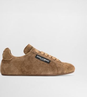 Dolce & Gabbana Schuhe Portofino Soft Aus Spaltleder - Mann Sneakers Braun 43.5
