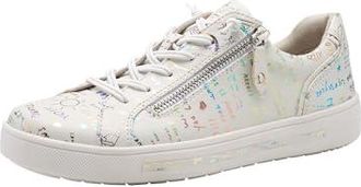 Jana Femmes Baskets Plates avec Fermeture &eacute;clair Vegan, Mehrfarbig (Blanc Print), 41 EU