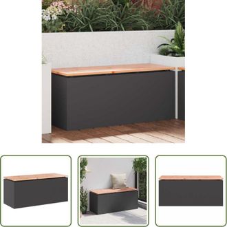 vidaXL Holzbank - Gartenbank Schwarz 100 x 40 x 43 cm