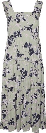 Vero Moda Damen Vmmenny Sl Smock Calf Dress WVN Ga Kleid, Reseda/AOP:Mille, S EU