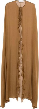 Raquel Diniz Femme, Vestes, Brun, Taille: 36 FR Cape à Volants Centrée sur le Devant