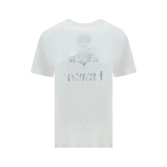 Isabel Marant Monogramm Leinen T-Shirt - - Tops - Damen - Wei&szlig; - S