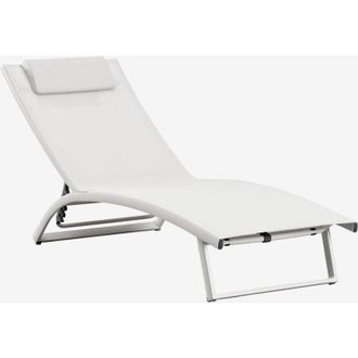 Sklum Sklum - Chaise longue inclinable en aluminium Dulem Blanc Gardenia