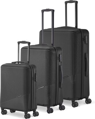 Travelite 4-Rad Koffer Set 3 teilig Größen L/M/S, Gepäck Serie Bali: ABS Hartschalen Trolleys mit TSA Kombinationsschloss (Handgepäck Koffer ohne TSA)