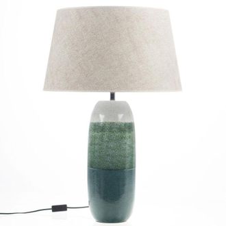Amadeus Amadeus - Lampe de table 40x50x80 cm en c&eacute;ramique verte et abat-jour beige