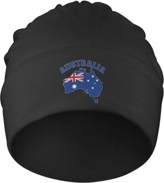 Generic Femme Homme Bonnet &Agrave; Revers Cadeau Australien : Drapeau Et Carte De LAustralie Bonnet dhiver Classique Bonnets Tricot&eacute; Mode Bonnets De Ski pour Ski Hi