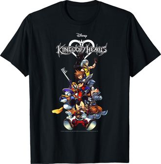 Disney Kingdom Hearts Group Shot Action Pose Logo T-Shirt