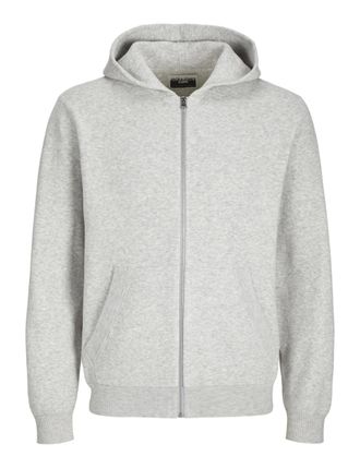 Jack & Jones JACK&JONES Herren JCOCALEB Knit Zip Hoodie BF Strickpullover, Light Grey Melange, Large