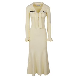 Self Portrait Viskose-Strick-Wickelkleid Midi - - Dresses - Damen - Gelb - L