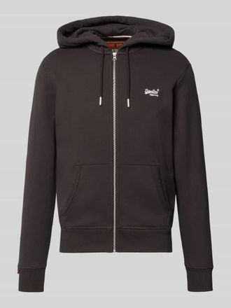 Superdry Sweatjacke mit Kapuze und Logo-Stitching