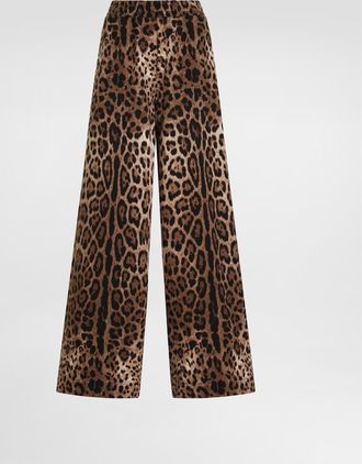 Dolce & Gabbana Jogginghose Aus Sweatstoff Mit Leo-print - Frau Hosen Und Shorts Animalprint 40