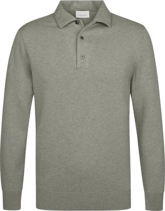 Profuomo Langarm Strick-Poloshirt mit Tencel in