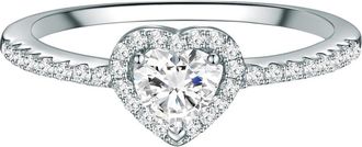 Trilani Ring - Sterling Silber Ring Zirkonia Herz - Gr. 47 - in Silber - f&uuml;r Damen