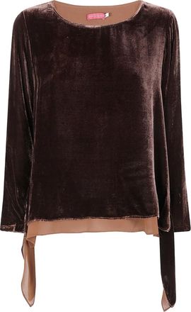 Bianco Levrin Oberteil aus Samt - Braun