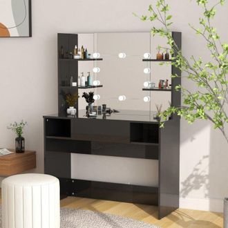 vidaXL Schminktisch mit LED-Beleuchtung 100x40x135 cm mdf - Vidaxl