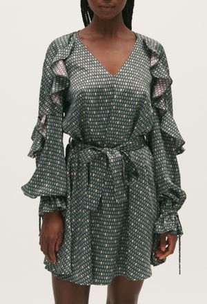 Claudie Pierlot Robe fluide &eacute;vas&eacute;e imprim&eacute;e