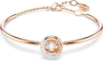 Swarovski Dextera Armreif, Weißes, Rosé Vergoldetes Armband mit Strahlenden Kristallen im Rundschliff
