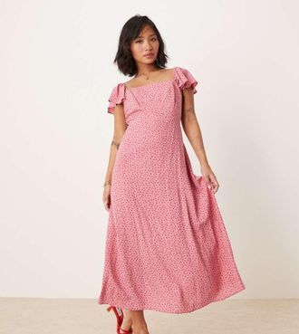 Nobody's Child Elsie - Robe mi-longue à manches évasées - Rose