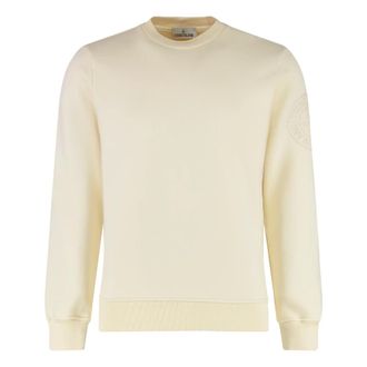 Stone Island Homme, Sweatshirts et sweats &agrave; capuche, Beige, Taille: 2XL SweaT-shirt ras du cou avec broderie Compass