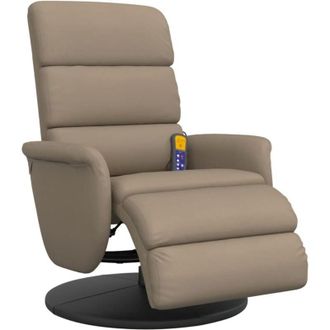 vidaXL Massagesessel mit Fu&szlig;teil Cappuccino-Braun Kunstleder vidaXL