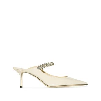 Jimmy Choo London Mules en cuir verni Bing 65 - Femme - Chaussures - Beige - Taille: 38 EU