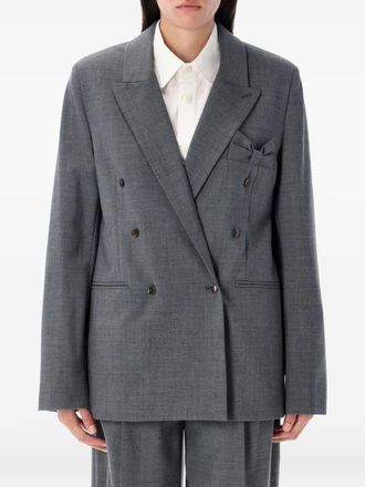 The Garment blazer croisé à détail de noeud - Gris