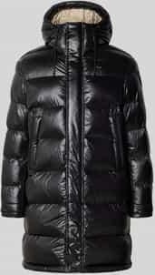 Blauer Steppjacke mit Kapuze und Eingrifftaschen Modell ALDRICH