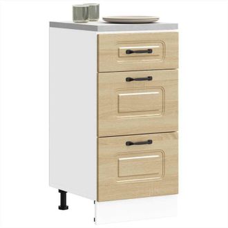 vidaXL Armoire de cuisine Kalmar blanc brillant bois ing&eacute;nierie - Vidaxl